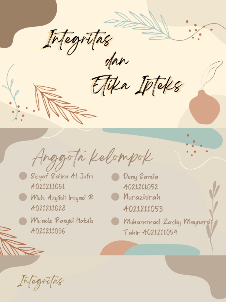 Integritas Dan Etika Ipteks | PDF