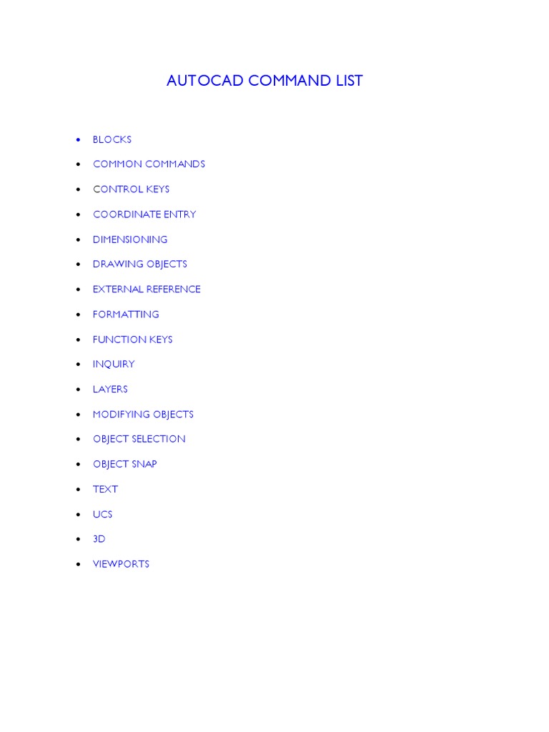 Autocad Command List | Download Free PDF | Elementary Geometry | Geometry