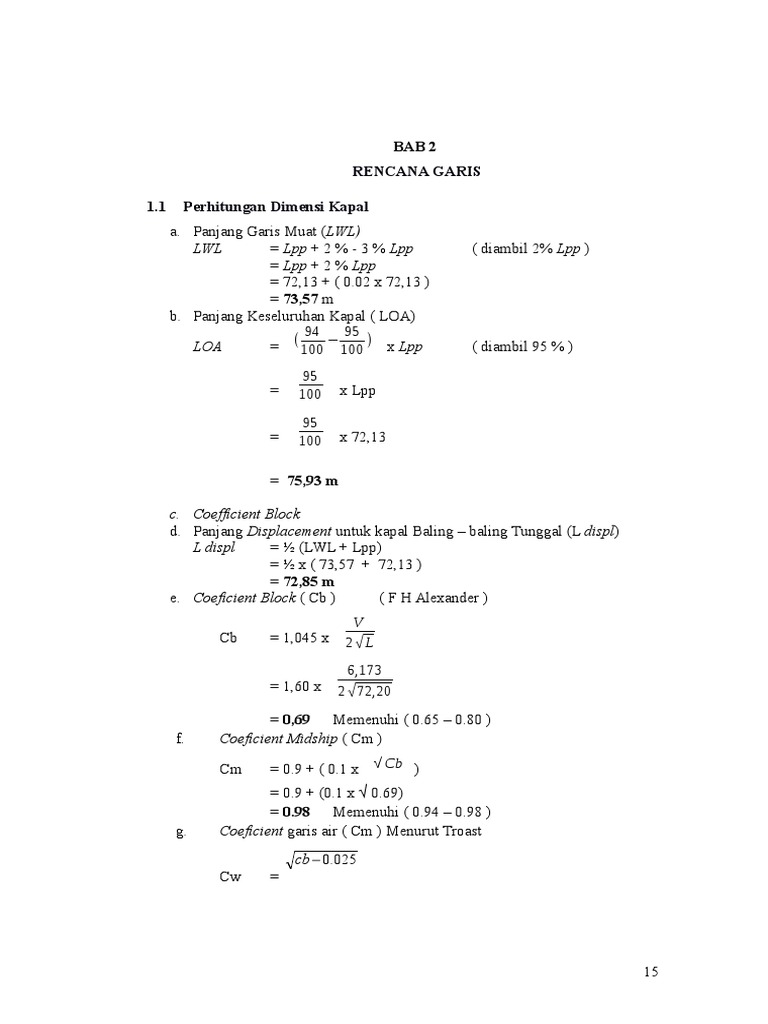 Bab II Lines Plan | PDF | Metode & Bahan Ajar