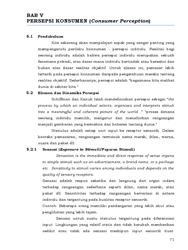 Persepsi Konsumen dalam Pemasaran | PDF