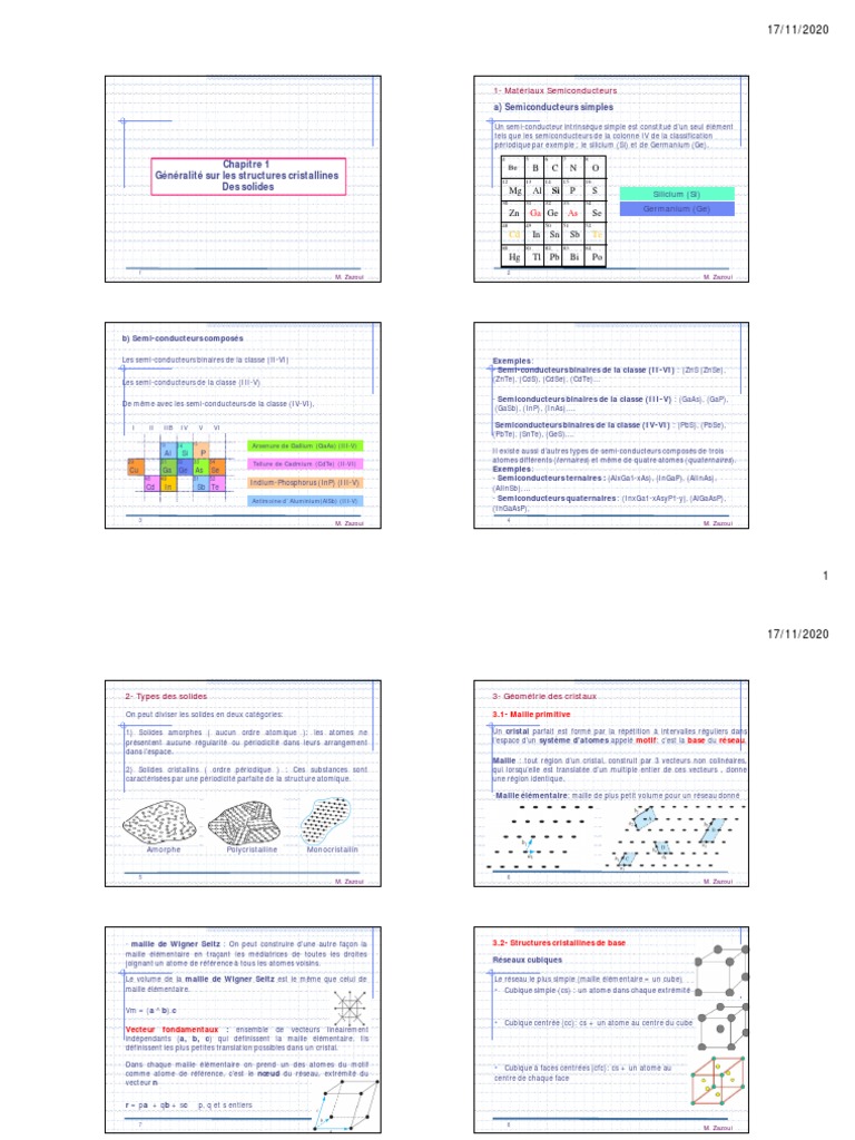 I Généralité Sur Les Structures Cristallines | PDF | Structure cristalline | Liaison chimique