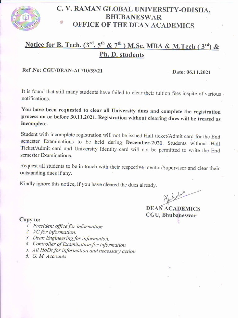 Notice For Completion of Registration Process | PDF