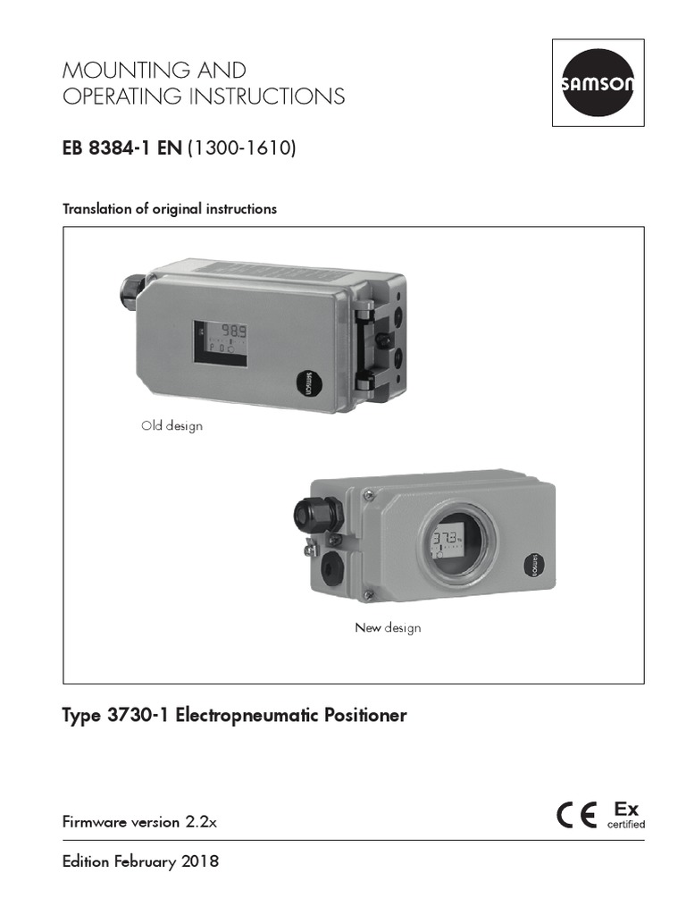 Type 3730-1 Electropneumatic Positioner | PDF | Safety | Valve
