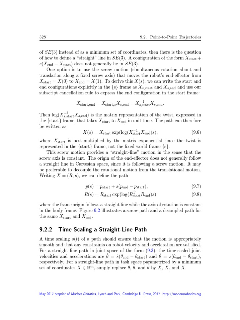 C9 - Modern Robotics Mechanics, Planning, and Control by Frank C. Park ...
