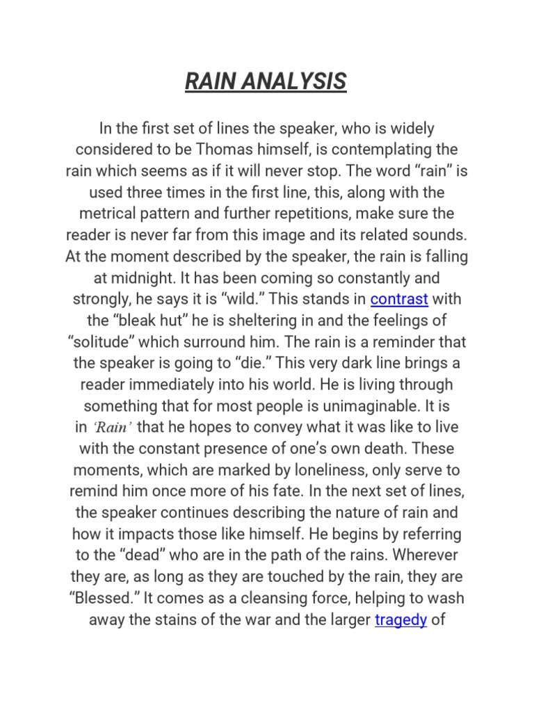 Rain Analysis: Contrast | PDF