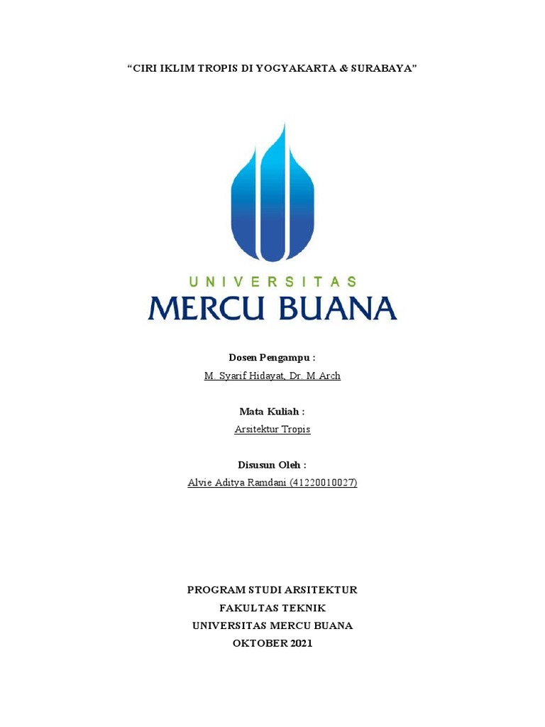 Alvie Aditya Ramdani-41220010027-Iklim Kota Surabaya Dan Yogyakarta ...