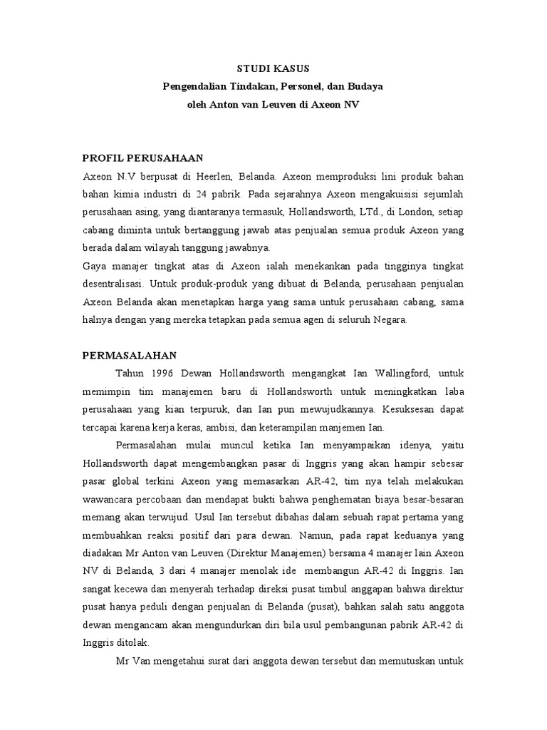 Studi Kasus SPM Axeon | PDF