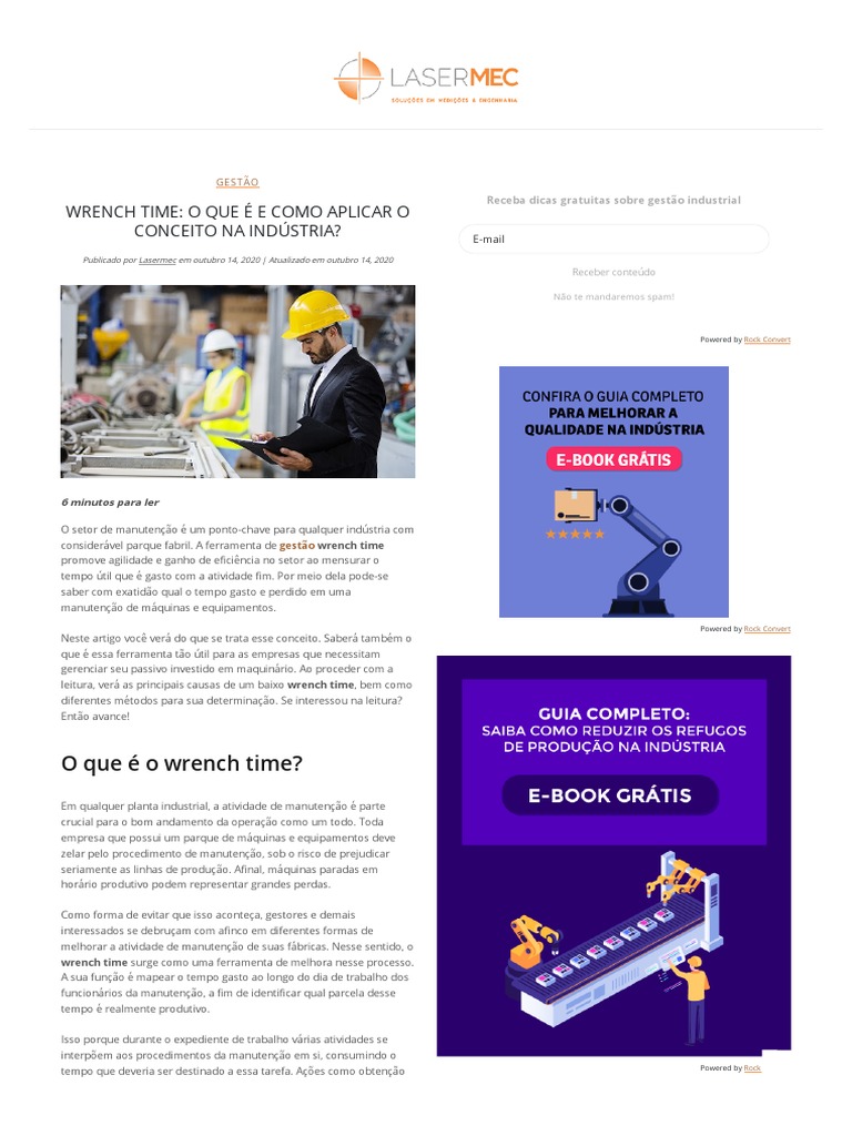 Wrench Time - o Que É e Como Aplicar o Conceito Na Indústria | PDF ...