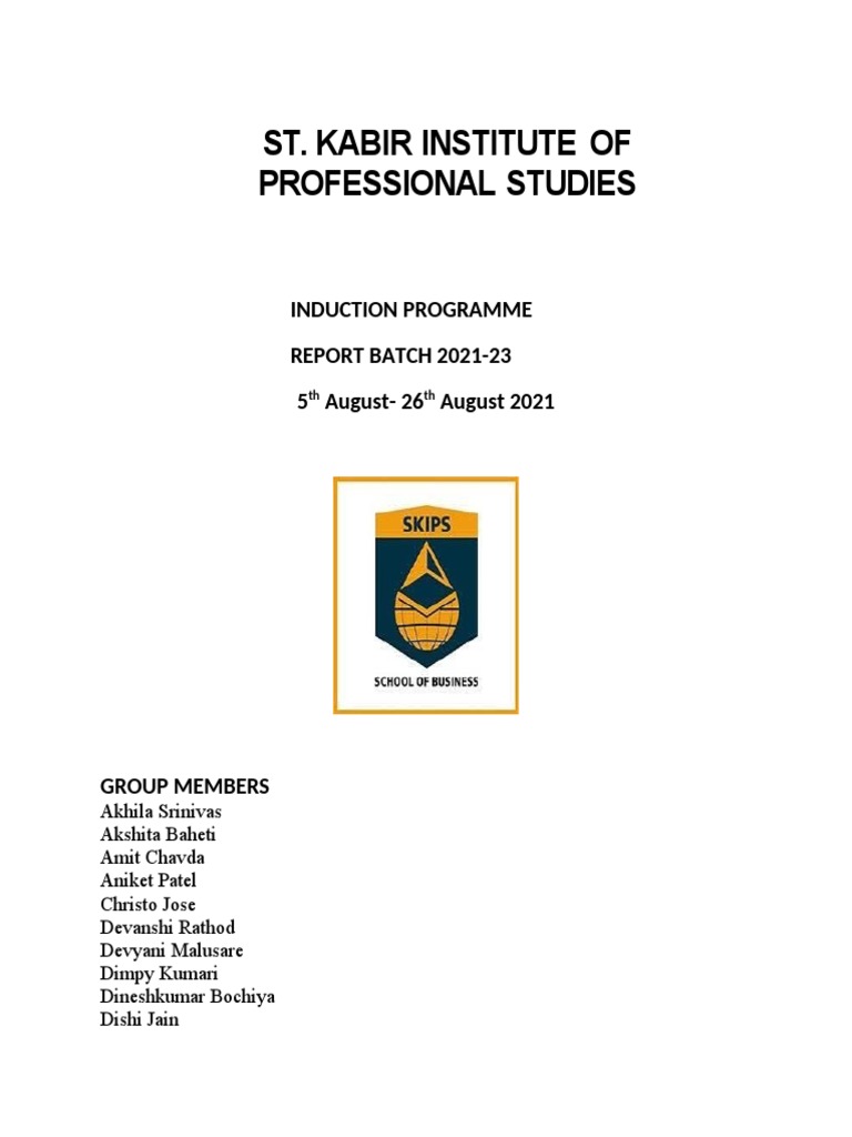 Induction Report | Download Free PDF | Swot Analysis | Mentorship