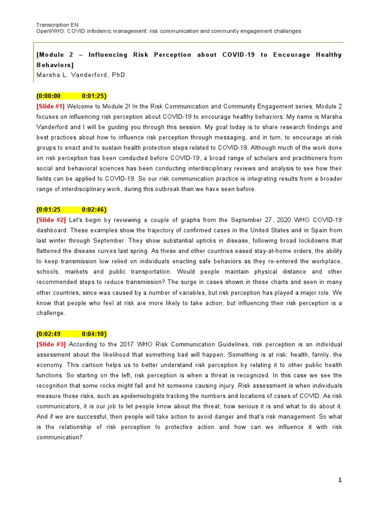 Transcription COVID-19 Infodemic Management - Risk Communication and Community Engagement ...
