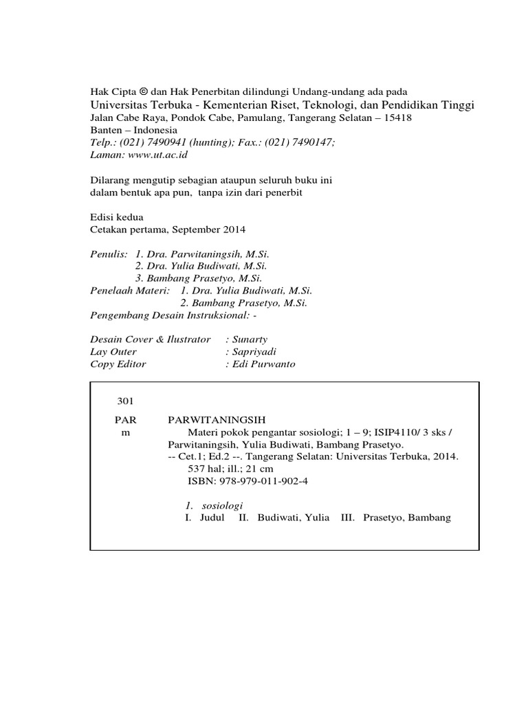 1.pengantar Sosiologi-ISIP4110 | PDF