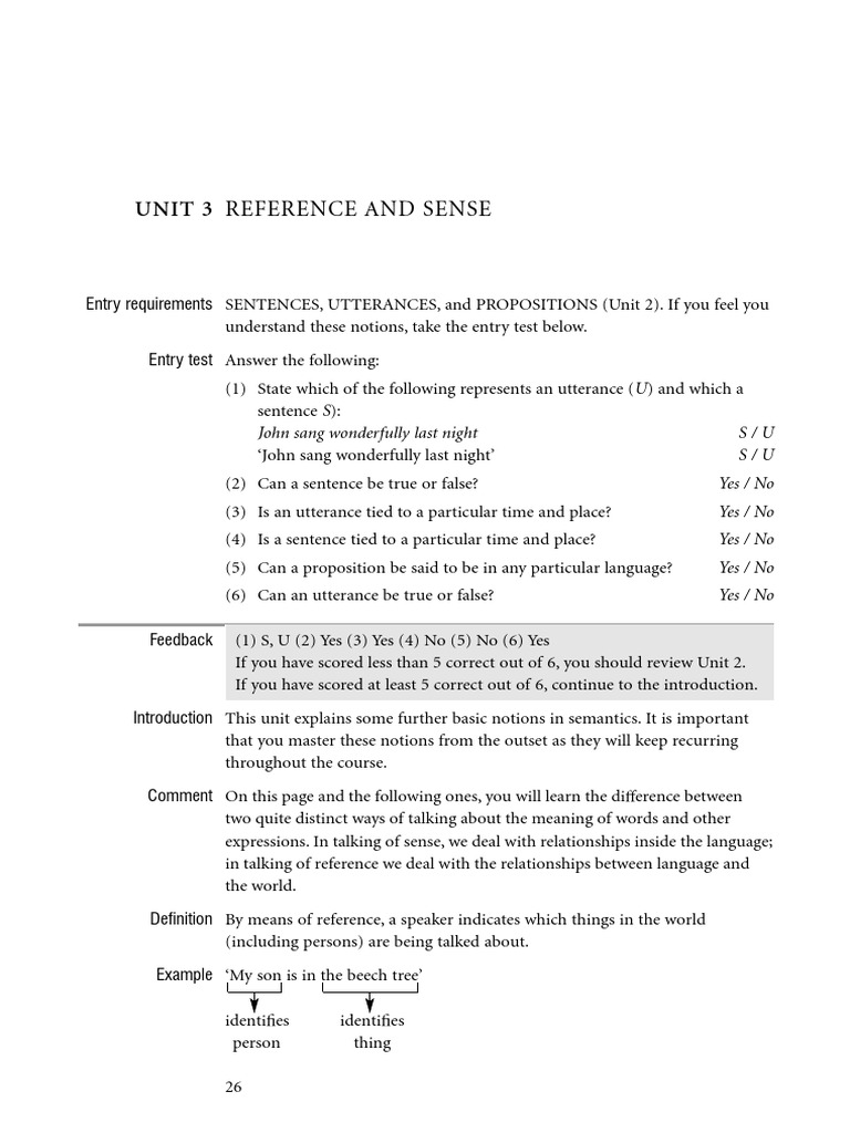 Understanding Sense and Reference | PDF | Word | Proposition
