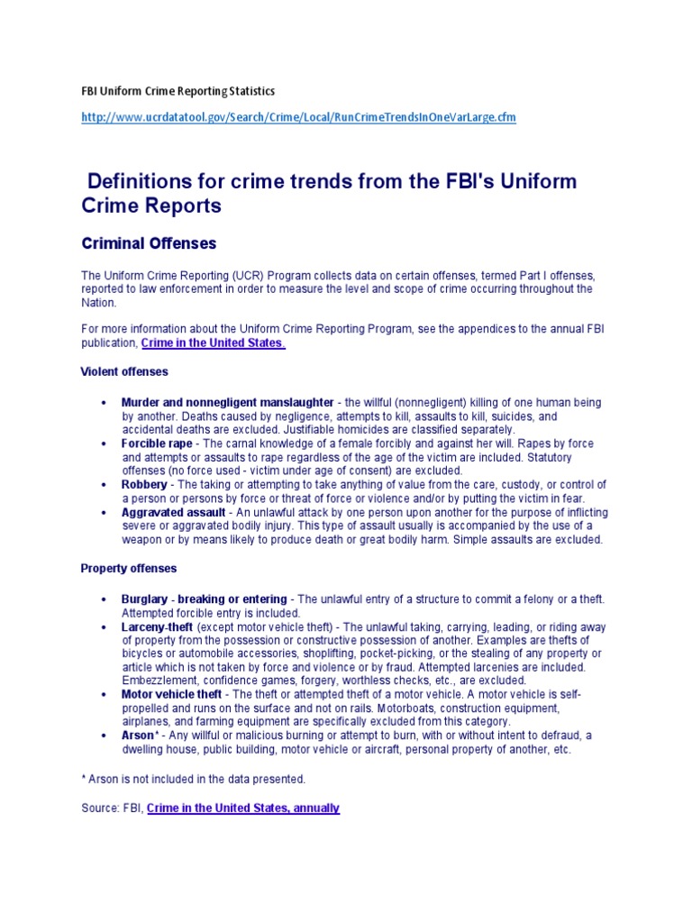 Local Crime Trends | PDF | Uniform Crime Reports | Assault