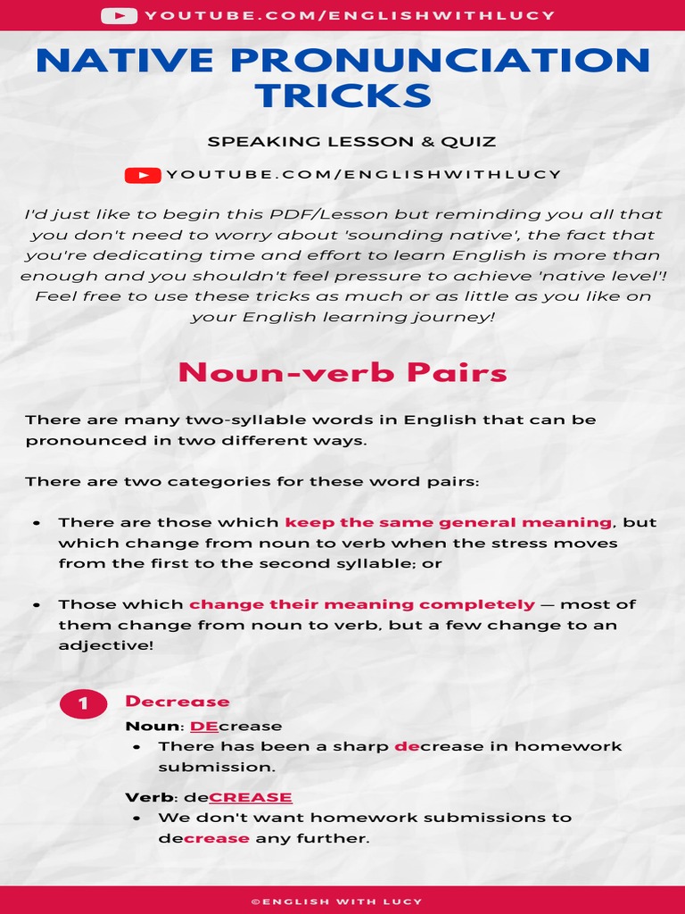 Native Pronunciation Tricks | PDF | English Language | Verb