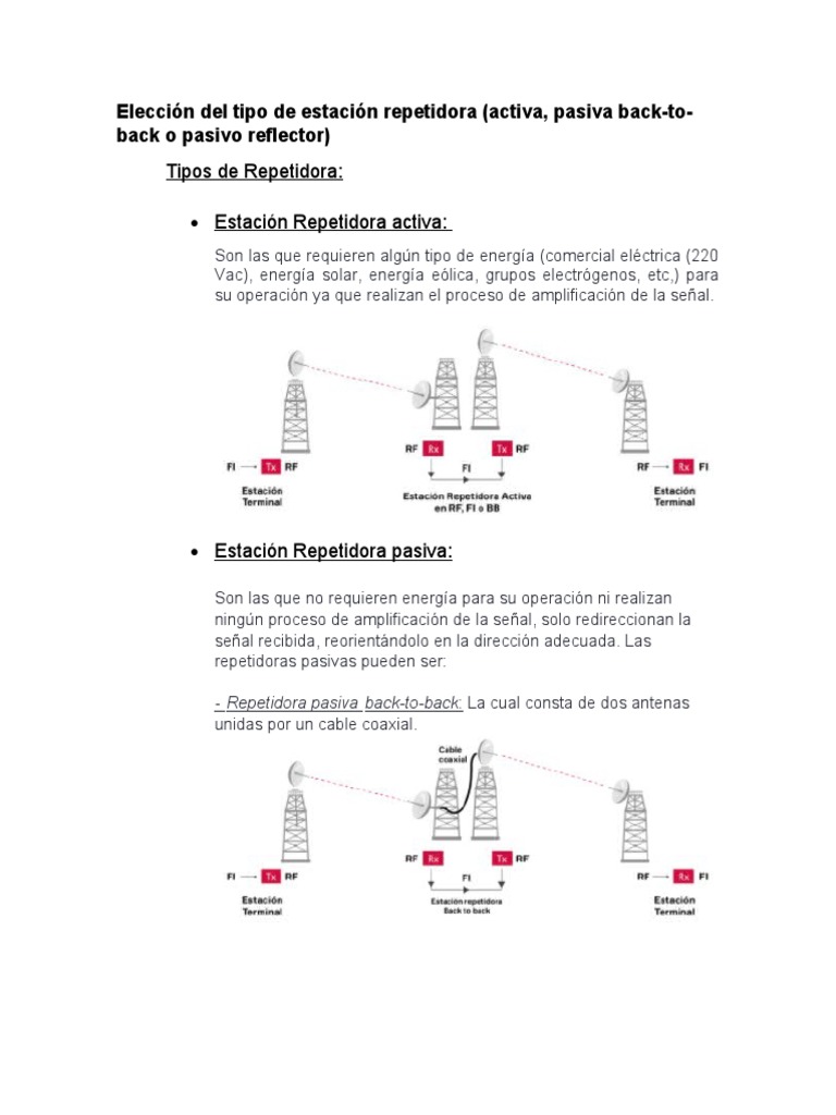 Tipos de Estaciones Repetidoras | PDF