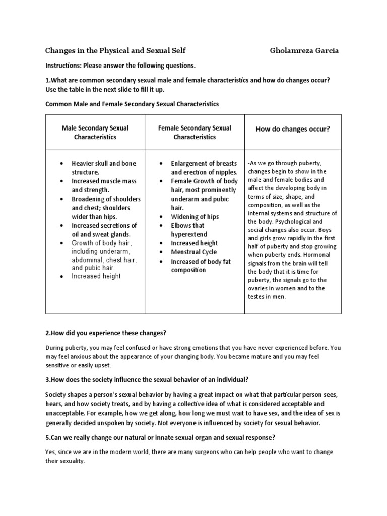 Secondary Sexual Characteristics Explained | PDF | Puberty | Human ...