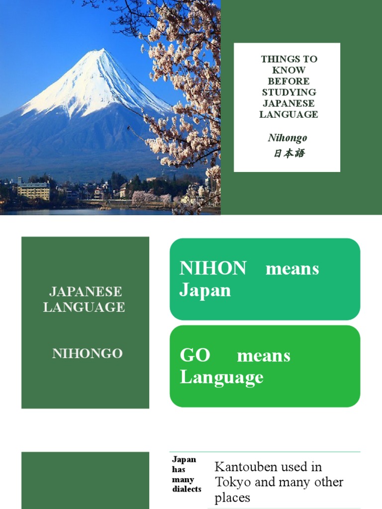 Things To Know Before Studying Japanese Language: Nihongo | PDF