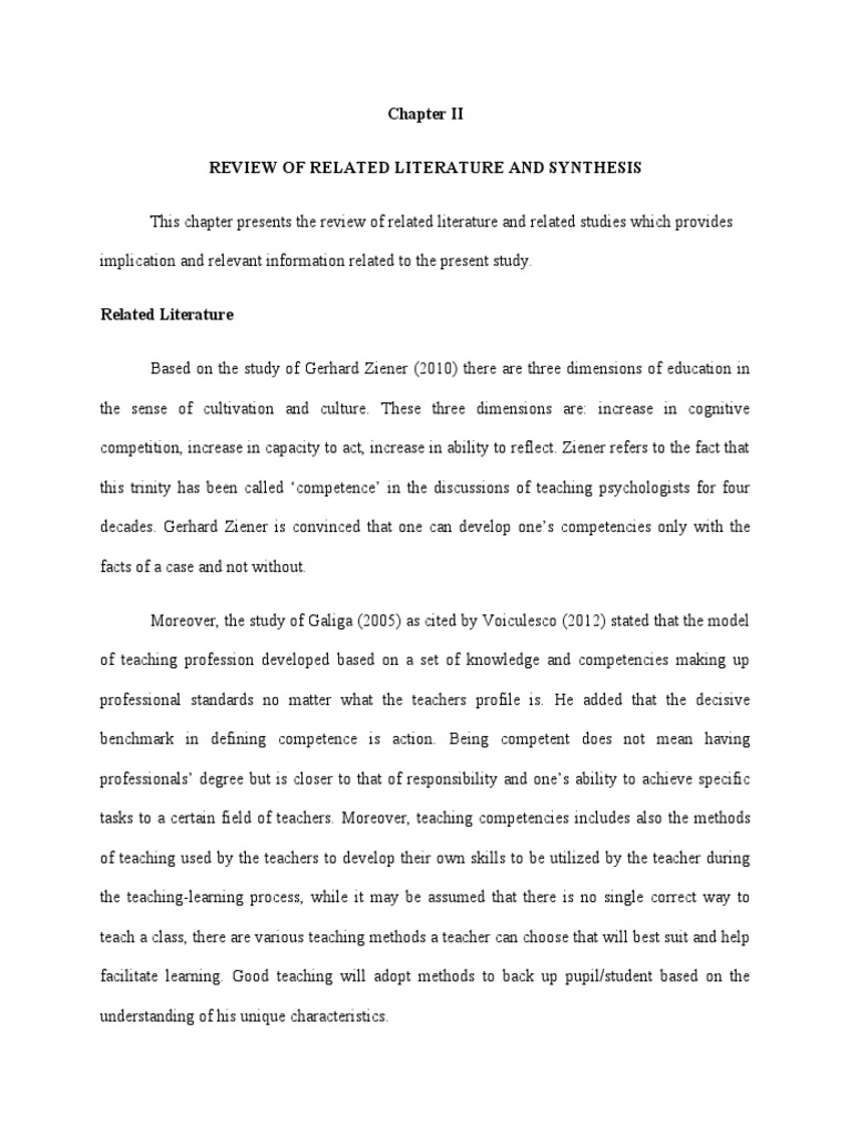 Activity 7. Literature Review and Synthesis | PDF | Teachers ...