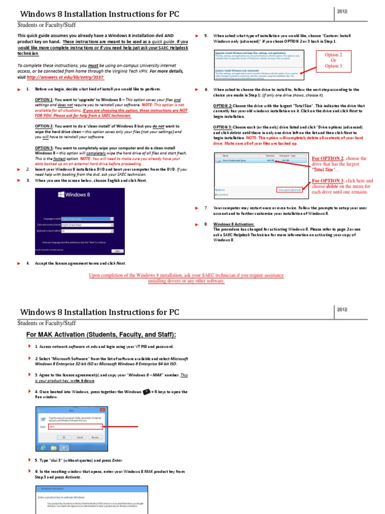 Windows 8 Clean Install Guide for PC | PDF | Windows 8 | Computer File