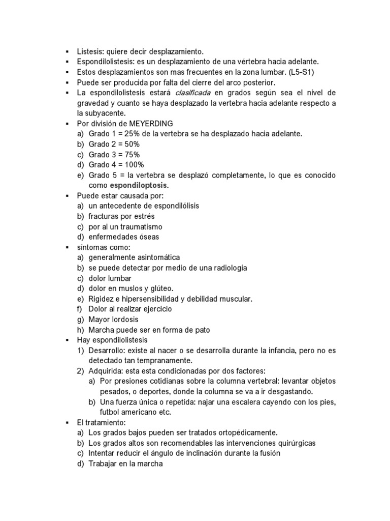 Listesis Biomecanica | PDF | La columna vertebral | Enfermedades y ...