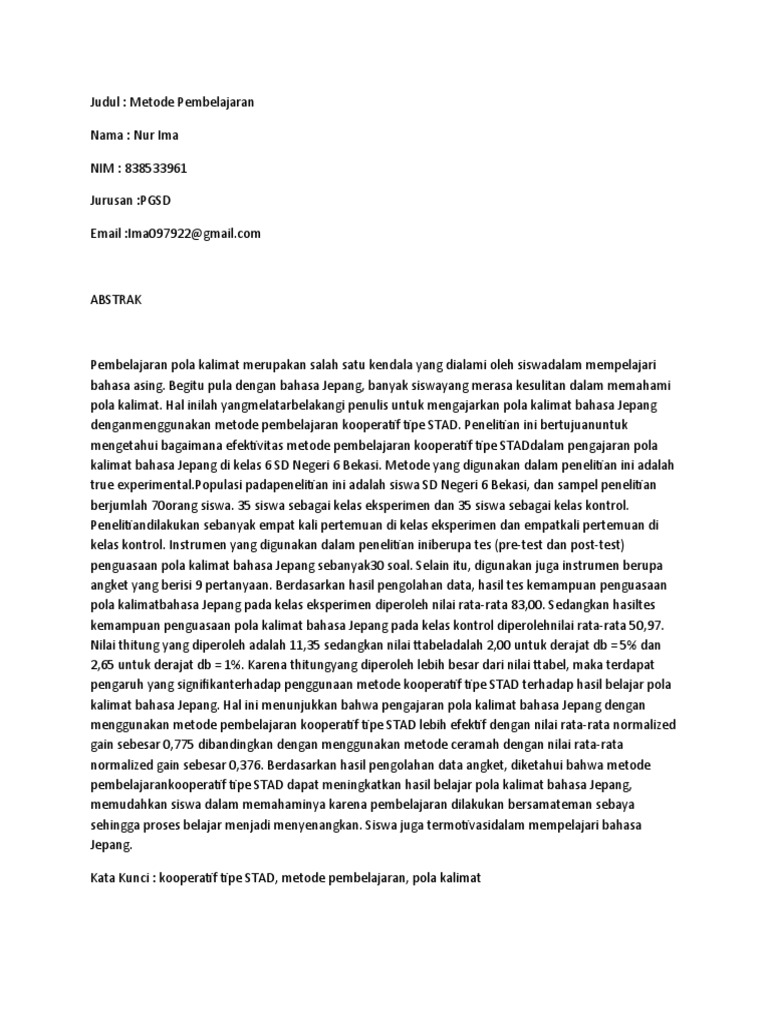 Tugas Abstrak Karya Ilmiah-1 | PDF