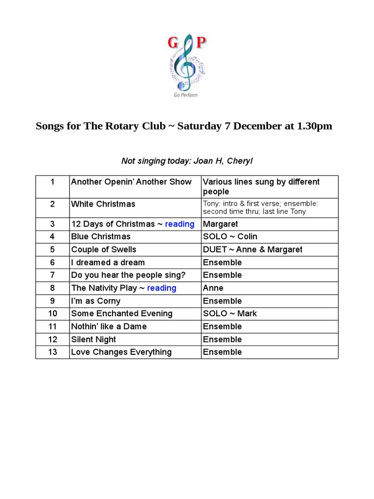 Songs Rotary Club | PDF | Art | Poetry