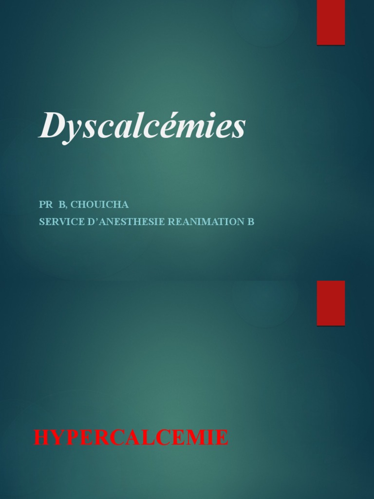 Dyscalcémies : Hyper et Hypocalcémie | PDF | Maladies et troubles ...