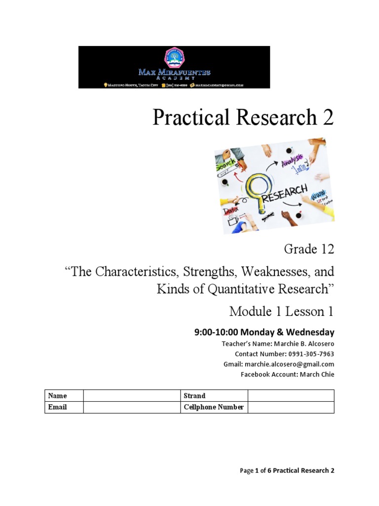 12 - 1 Practical Research 2 Module CR | Download Free PDF | Statistics ...