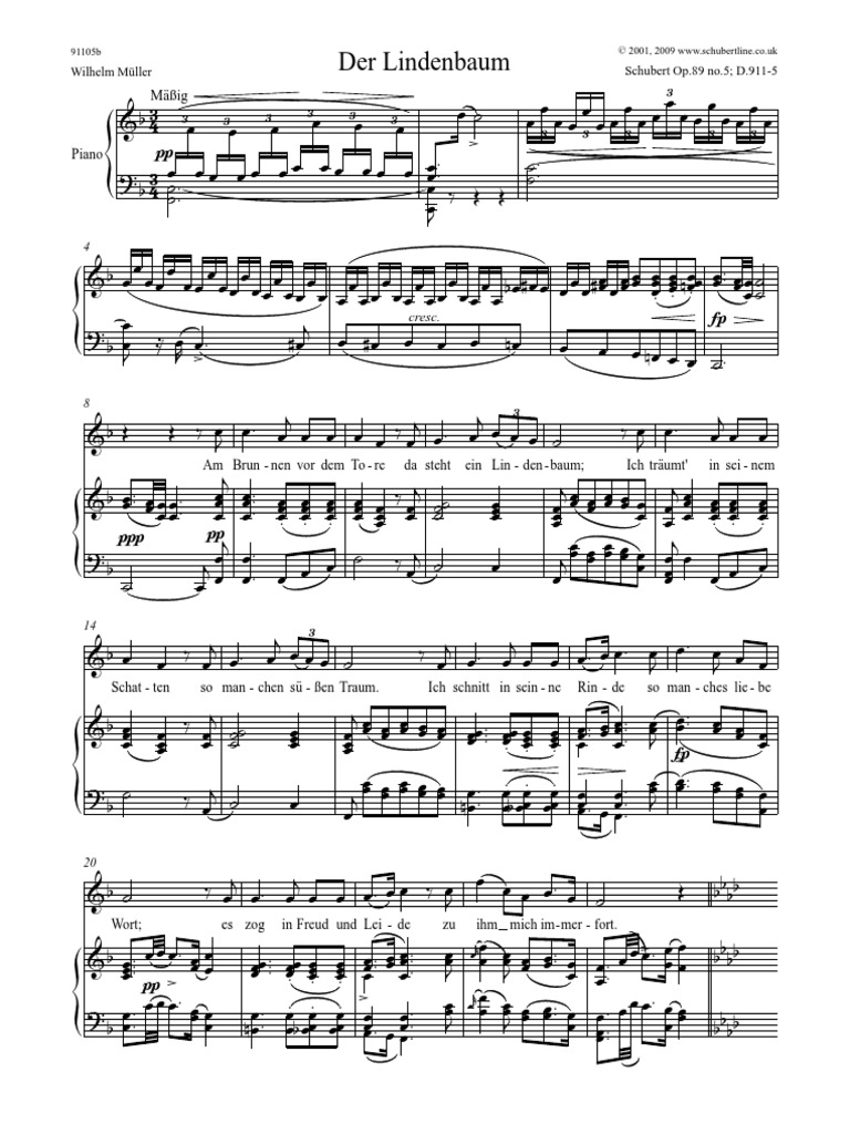 Der Lindenbaum en Fa | PDF | Collation | Phonétique