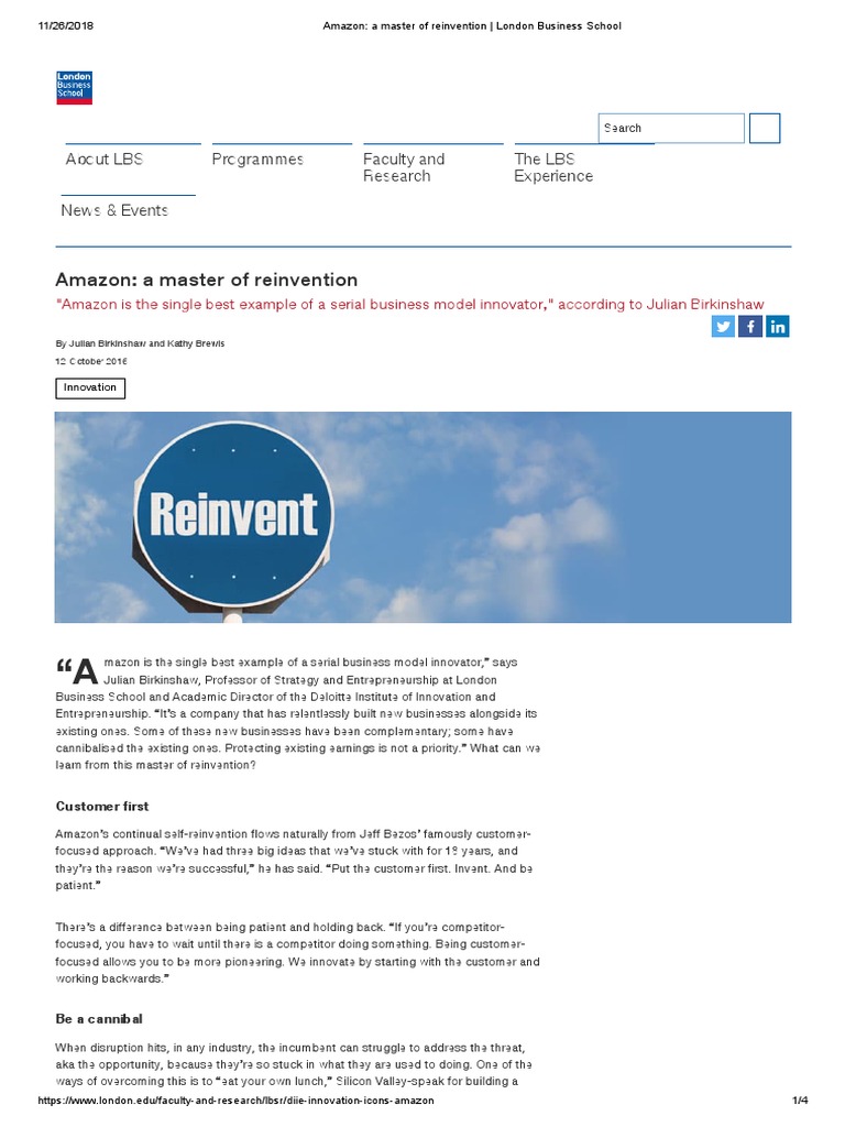 Amazon Case Study | PDF | Innovation
