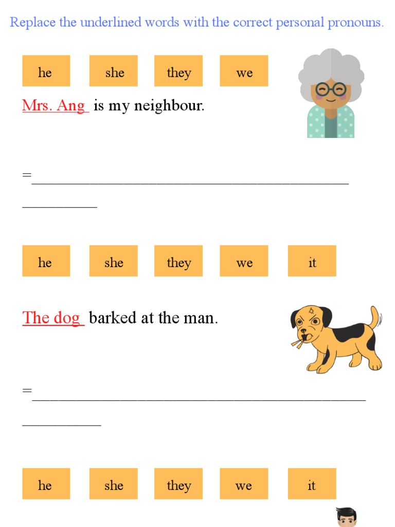 GRAMMAR Personal Pronouns Exercise | PDF