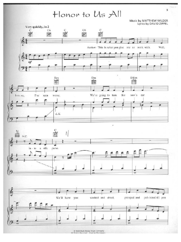 Mulan Piano Vocal Scorepdf | PDF