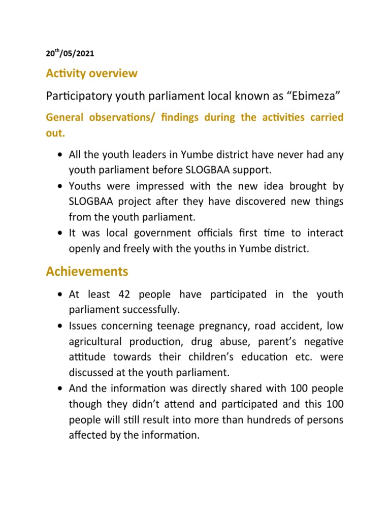 Report For Nac Activity | PDF | Lifestyle