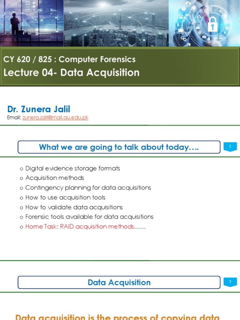CF Lecture 04-Data Acquisition | PDF | Computer Forensics | Computer File