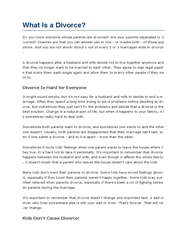 What Is A Divorce | PDF | Divorce | Wife