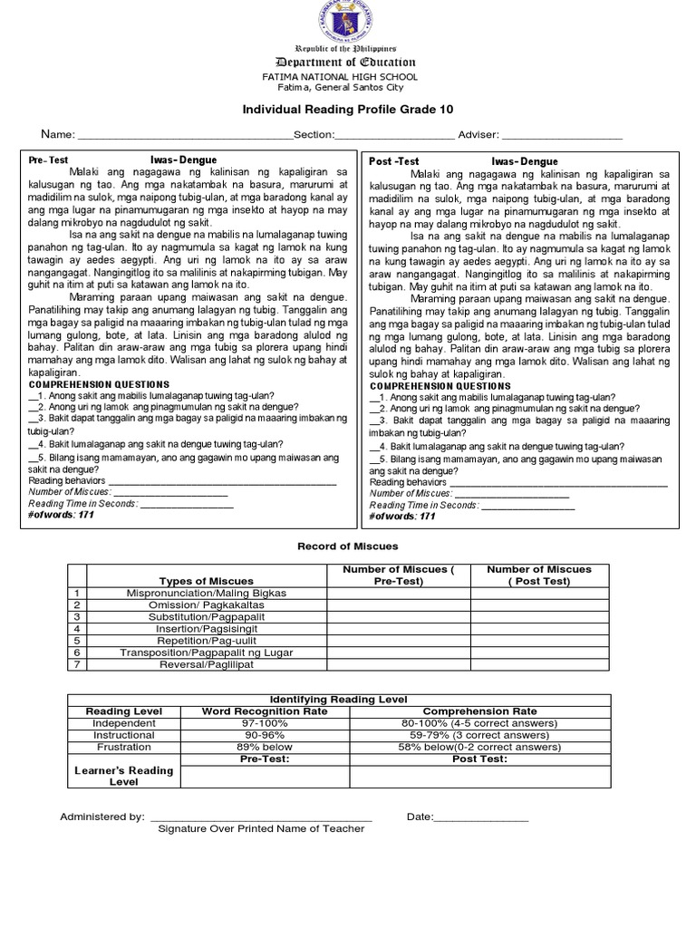 FilOnline-Reading Assess-G10 | PDF