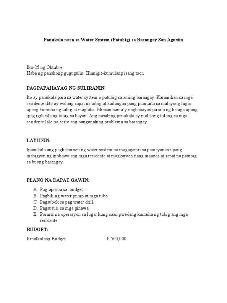 Patubig Proyekto | PDF