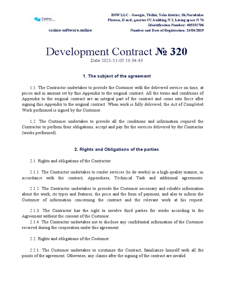 DEVELOPMENT CONTRACT 320brazil | PDF | Copyright | Payments
