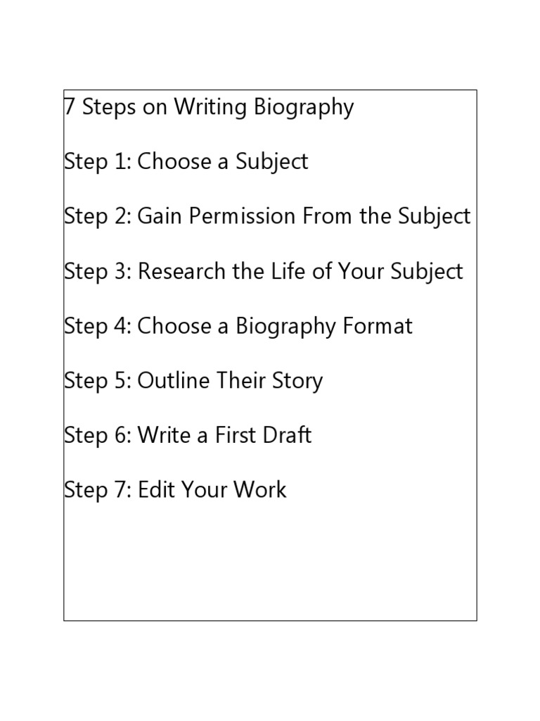 7 Steps On Writing Biography | PDF | Self-Improvement