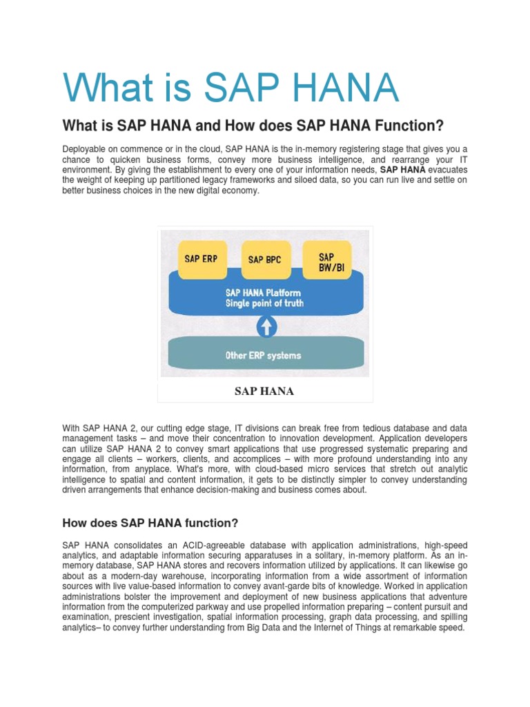 What Is SAP HANA | PDF | Analytics | Databases