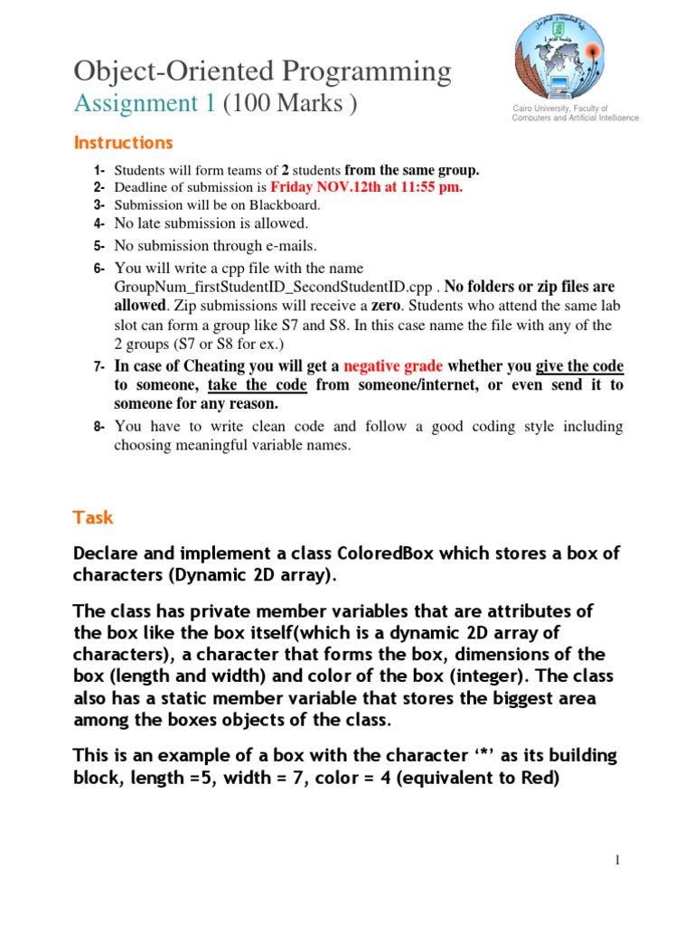 Assignment 1-OOP | PDF | Subroutine | Method (Computer Programming)