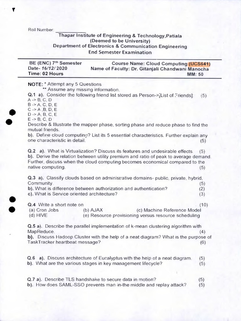 UCS641 | PDF | Cloud Computing | Apache Hadoop