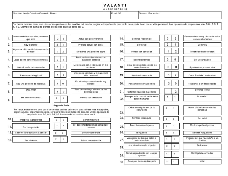 Prueba Valanti | PDF
