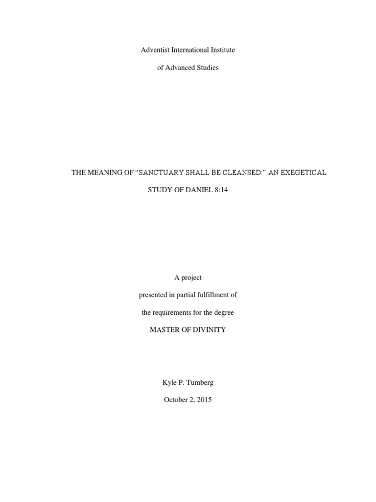 Exegetical Paper On Daniel 8 14 PDF | PDF | Book Of Daniel | Seventh ...