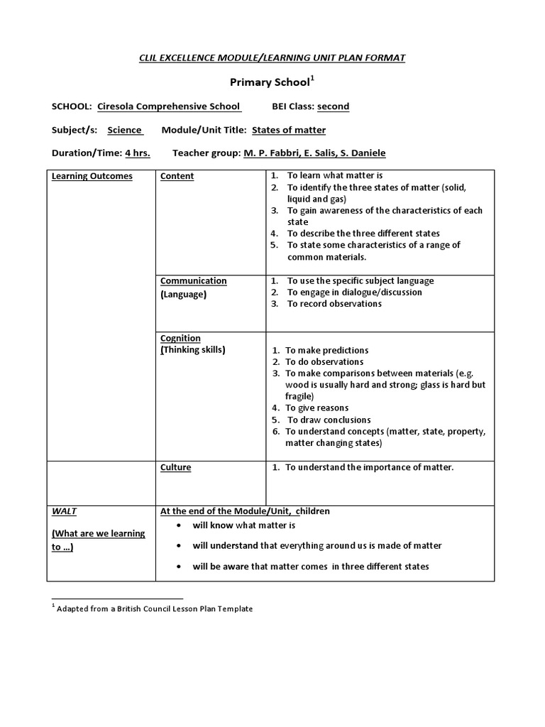 States of Matter Science Module | PDF | Lesson Plan | Matter