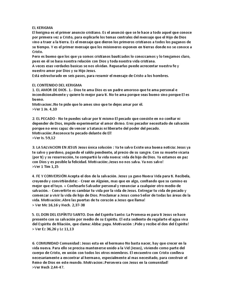 El Kerigma en Seis Pasos | PDF | Jesús | Pecado