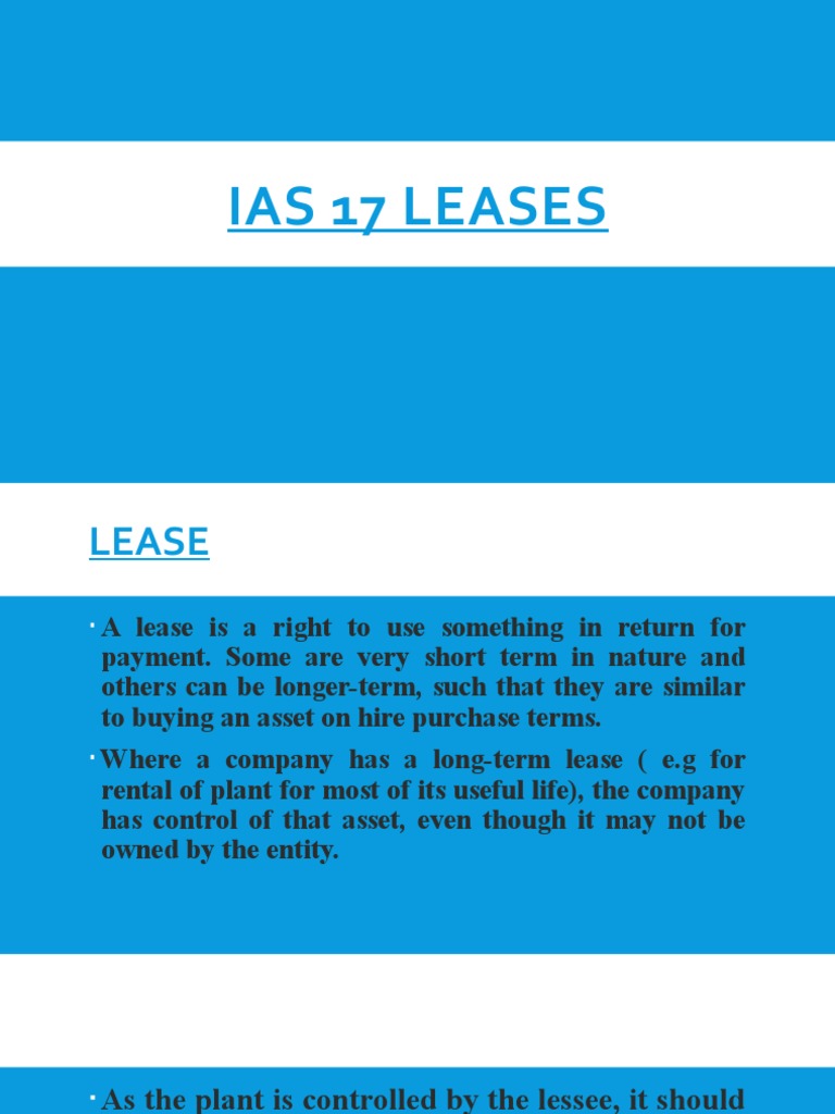 Ias 17 Leases | PDF | Lease | Economies