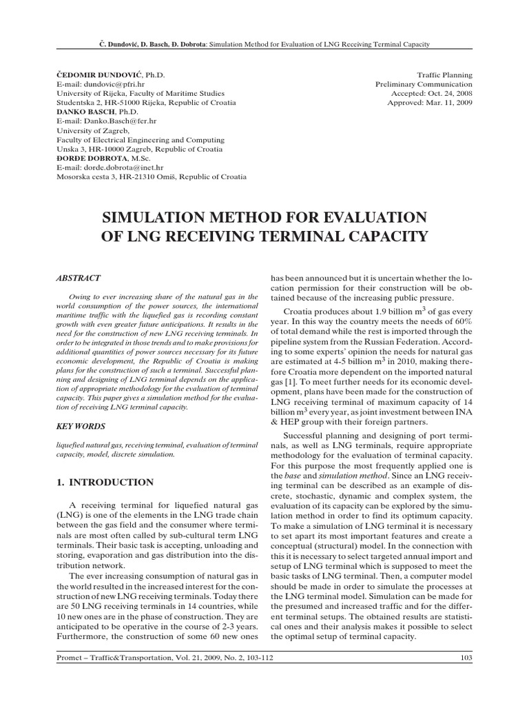 LNG Terminal Capacity Simulation Method | PDF | Liquefied Natural Gas ...