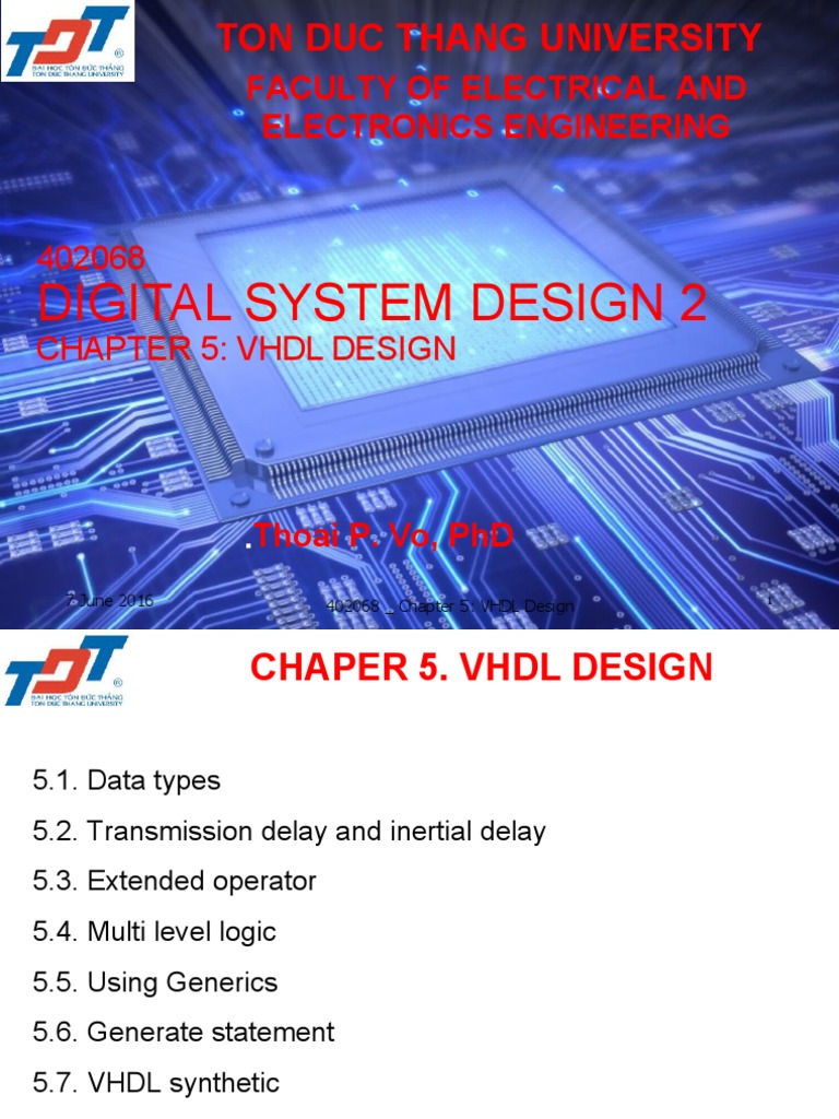 Digital System Design 2 - CHAPTER 5 | PDF | Vhdl | Boolean Data Type
