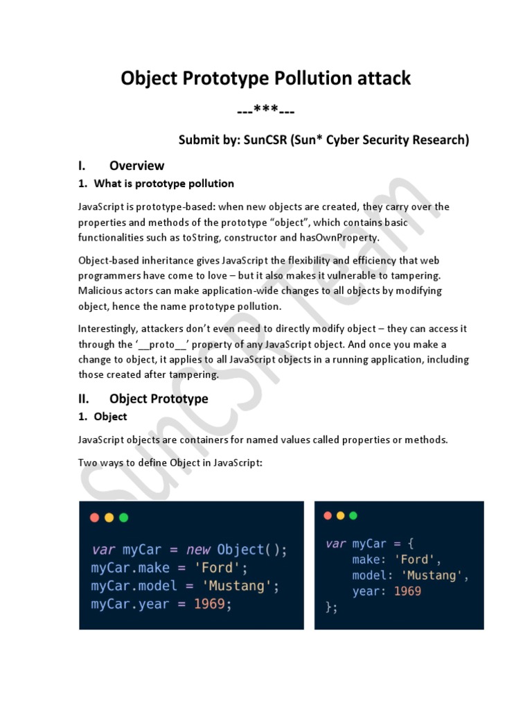 Prototype Pollution Attack Pdf Java Script Object Computer Science